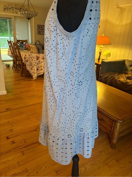 LOFT | Dresses | Loft Light Blue Eyelet Dress | Poshmark